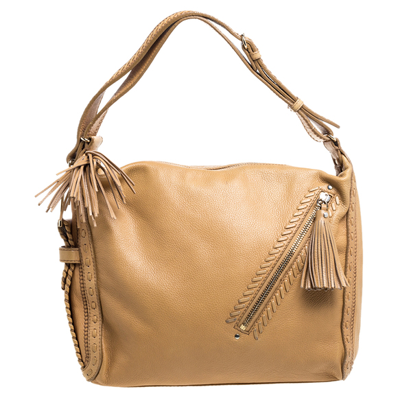 Jimmy Choo | Bags | Jimmy Choo Beige Leather Lily Tassel Hobo | Poshmark